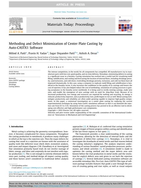 Pdf Methoding And Defect Minimization Of Center Plate Casting By Auto Castx1 Software