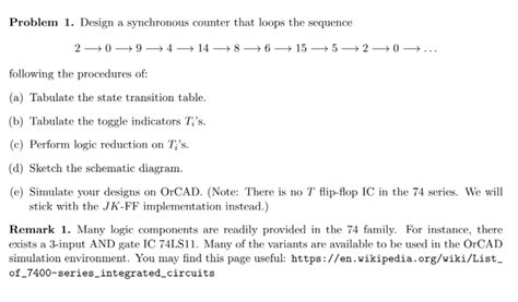 Solved Digital Circuits Problem Design A Synchronous Chegg Com