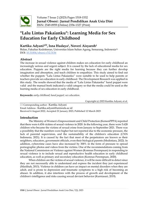 pdf lalu lintas pakaianku learning media for sex education for