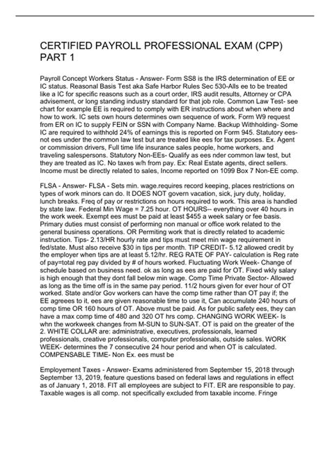 Certified Payroll Professional Exam Cpp Part 1 Cpp Stuvia Us Certified Payroll Professional Exam Cpp Part 1 Cpp Stuvia Us