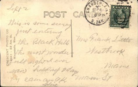 Chamberlain South Dakota Sd Landscape View Real Photo Vintage Postcard United States South