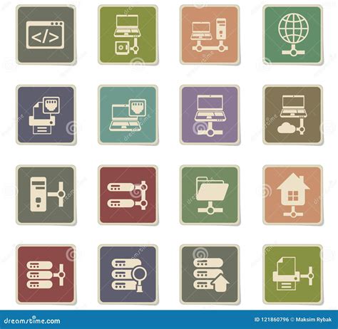 Server Icon Set Stock Illustration Illustration Of Port