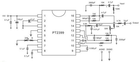 Pt2399 Delay Echo Processor Ic Datasheet Schematic And Circuit