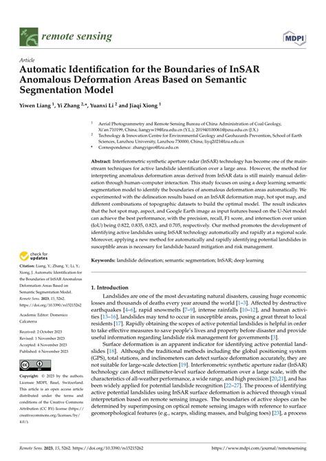 Pdf Automatic Identification For The Boundaries Of Insar Anomalous Deformation Areas Based On