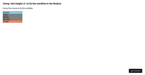 Flex Min Height Trick Codesandbox