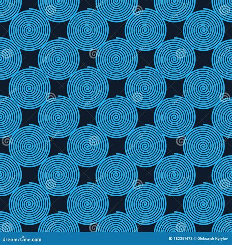 Abstract Spiral Circle Swirls Seamless Pattern Background Stock Vector Illustration Stock