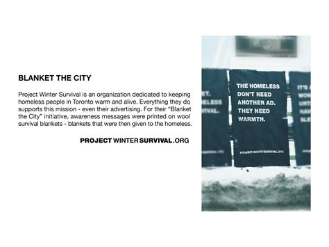 Homelessness Awareness Campaign The Work