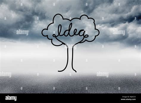 Idea Tree Graphic In Sky Stock Photo Alamy