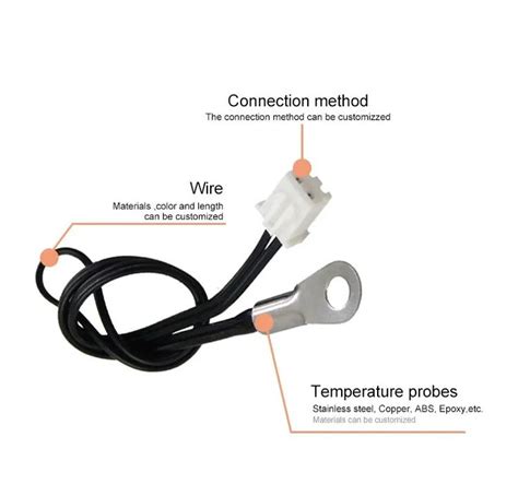 Ntc Thermistor Probe Vehicle Battery Packs Temperature Sensor 10k 50k