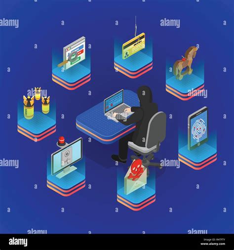 hacker activity isometric concept stock vector image and art alamy