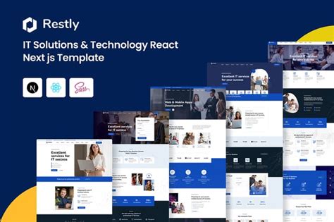 Restly It Solutions React Next Js Template Site Templates Landing Page Templates Ft React