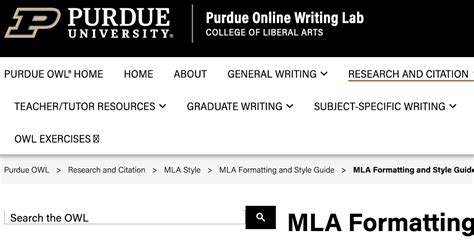 Casey Smiths Writing For The Arts Mla Style Use The Purdue Online