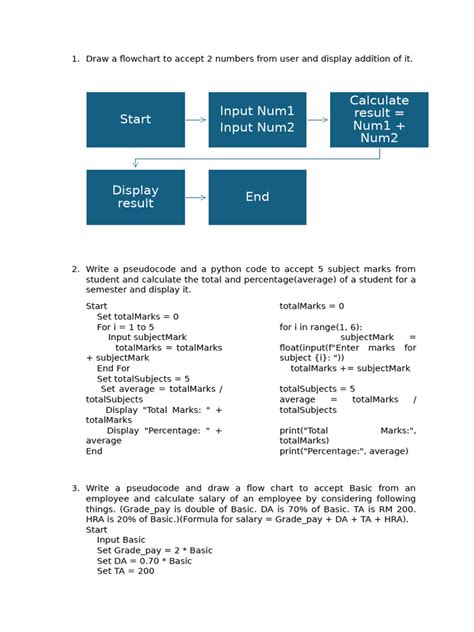 Week 2 Pseudocode And Flowchart 2 Pdf