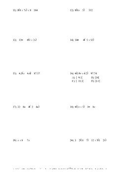 Solving 1 Step 2 Step And Multi Step Equations Worksheet Algebra 1