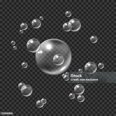 투명한 배경에 고립 된 비누 거품 원 물 거품 벡터 일러스트레이션 기포에 대한 스톡 벡터 아트 및 기타 이미지 기포 3차원 형태 개념 Istock