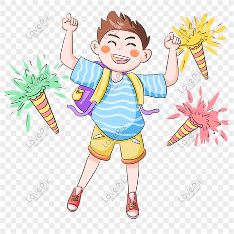 만화 학교 남자 학생 캐릭터 일러스트 레이션 Png 일러스트 무료 다운로드 Lovepik