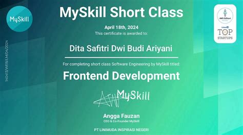 Dita Safitri Dwi Budi Ariyani On Linkedin For The First Time Mengikuti Short Class Frontend