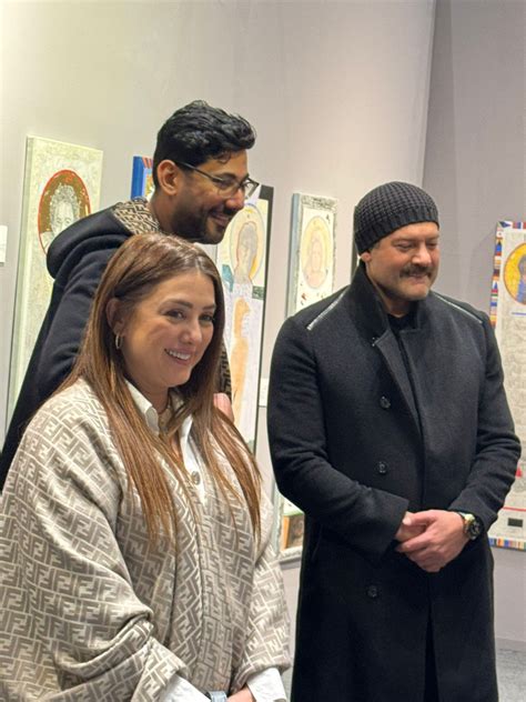 كندة علوش وعمرو يوسف فى زيارة لمهرجان فن القاهرة صور اليوم السابع