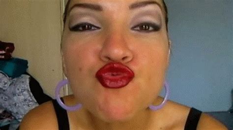 Kissing At The Camera With Dark Red Lipstick Empire Of Passion And