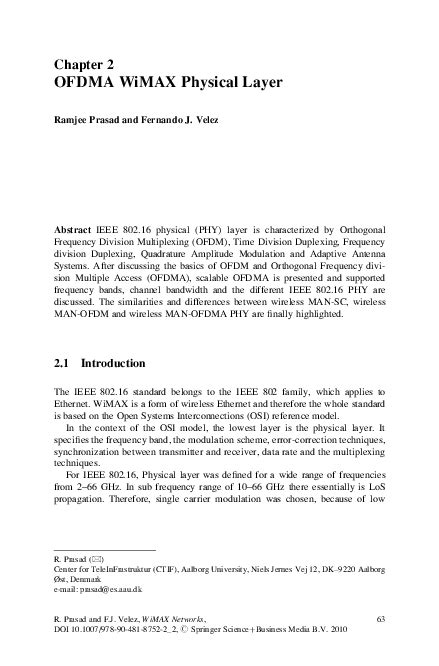 Pdf Ofdma Wimax Physical Layer