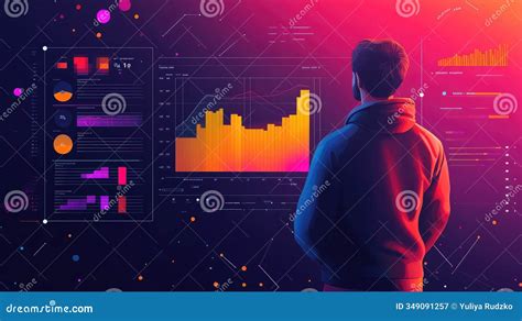 Data Analyst Reviewing Interactive Digital Dashboard With Colorful Graphs And Charts In