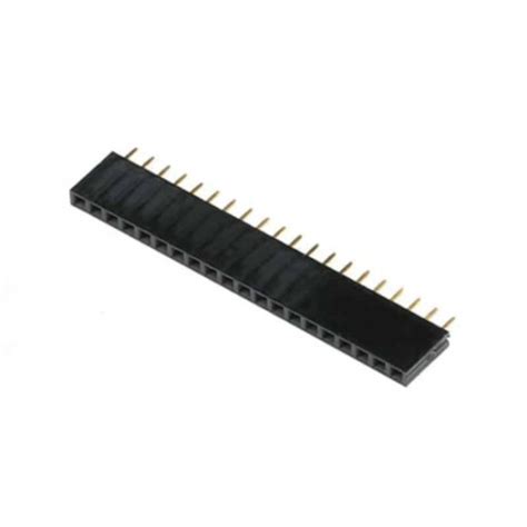 2 54mm Pitch Single Row Female Pin Header 20 Pin Black