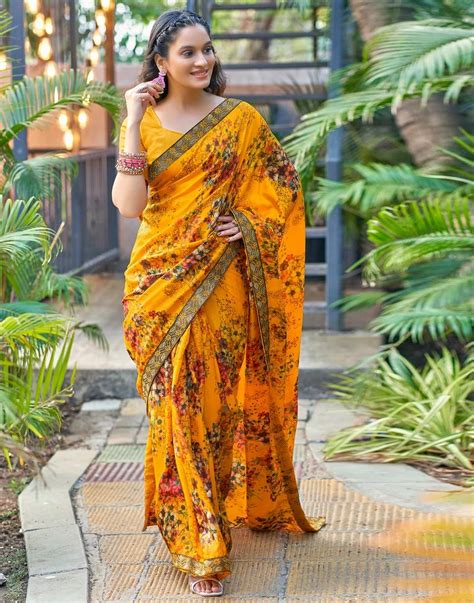 Printed Cotton Yellow Saree At Rs 313 In Surat Id 2853764159530