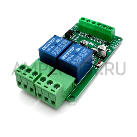 Купить Modbus-Rtu 2-х канальный модуль реле 12V, RS485/TTL