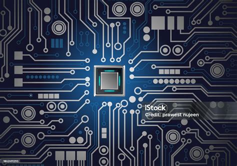 Chip Cpu Pada Motherboard Konsep Cpu Prosesor Komputer Pusat Komputer Kuantum Pemrosesan Data