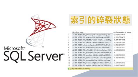 [mssql]ms sql transact sql 查出資料庫中所有索引的碎裂狀態並修復 steven玄