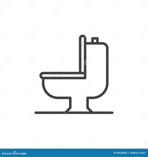 Toilet Bowl Line Icon Outline Vector Sign Linear Style Pictogram Isolated On White