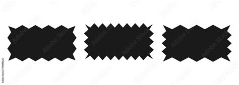 Rectangle With Zig Zag Edgea Set Of Uneven Zigzag Rectangular Shapes