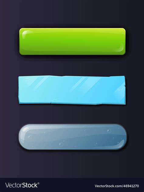 Game Buttons Set Royalty Free Vector Image VectorStock