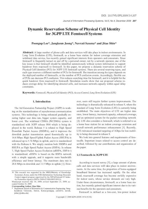 Pdf Dynamic Reservation Scheme Of Physical Cell Identity For · Dynamic Reservation Scheme