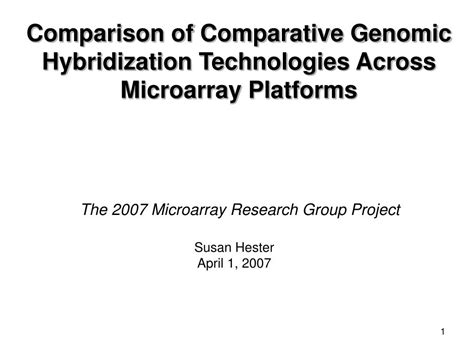 Ppt Comparison Of Comparative Genomic Hybridization Technologies