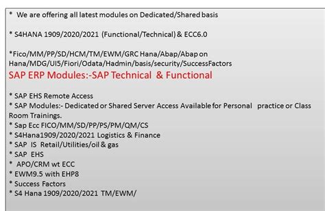 Online Sap Server Access For Practice At ₹ 1000 Month In Secunderabad Id 2851217146997