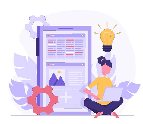 App Development A Programmer Developer Creates An Application On The