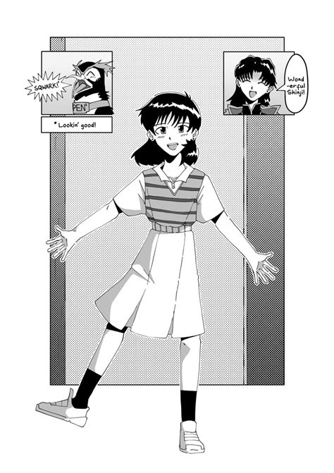 Ikari Shinji Katsuragi Misato And Penpen Neon Genesis Evangelion