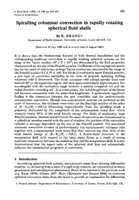 Pdf Spiralling Columnar Convection In Rapidly Rotating Spherical Fluid Shells Dokumentips