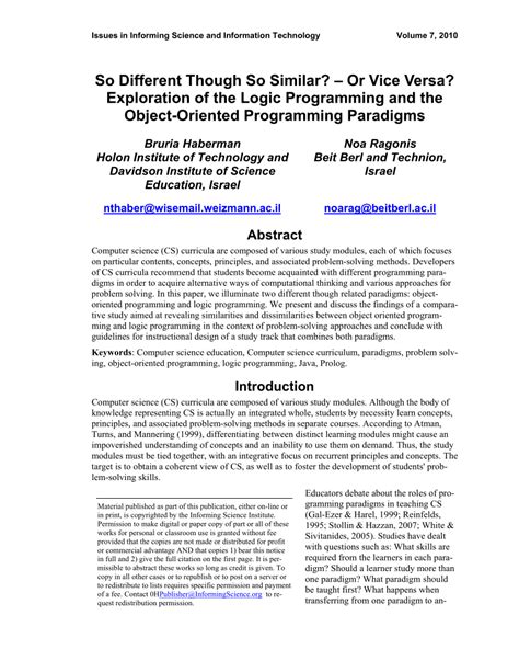 Pdf So Different Though So Similar Or Vice Versa Exploration Of The Logic Programming And