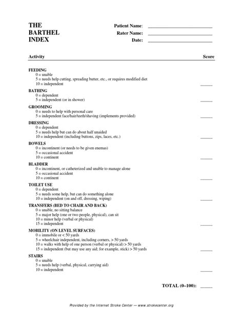 Modified Barthel Index