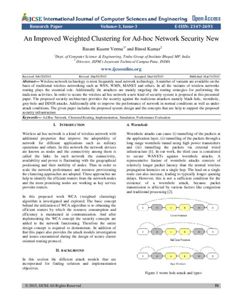 An Improved Weighted Clustering For Ad Hoc Network Security New