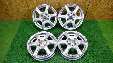 【やや傷や汚れあり】s1741is Wezen 13インチ アルミ ホイール 13×4 00b 42 100 4h ハブ67 4本の落札情報