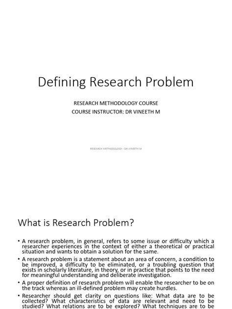 Research Problem Lit Review And Research Design Pdf Experiment