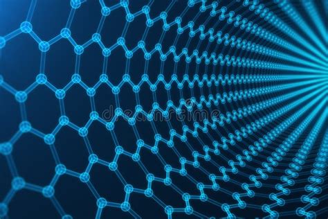 3d Rendering Abstract Nanotechnology Glowing Hexagonal Geometric Form