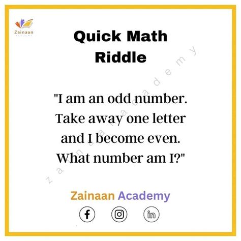 Zainaan Academy On Linkedin Mathriddle Logicchallenge Mindbender