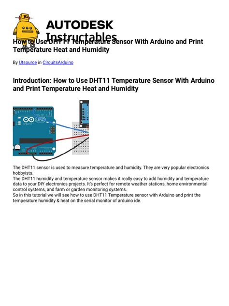 How To Use Dht11 Temperature Sensor With Arduino And Print Temperature