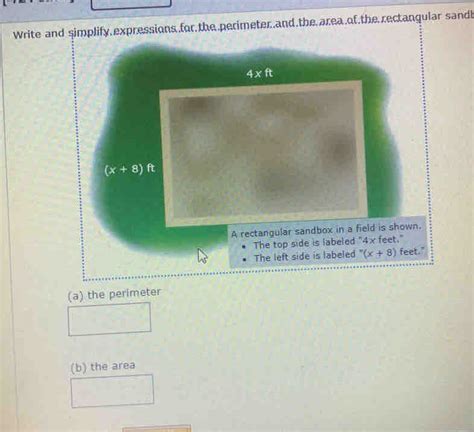 write and simplify expressions for the perimeter and the area of the