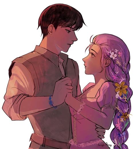 Rapunzel Rumi Flynn Rider And Jinu Tangled And 1 More Drawn By
