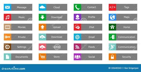 web design elements buttons icons templates for website stock vector